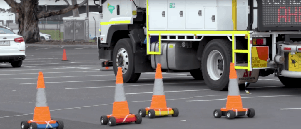 Robotic traffic cones to improve safety for road workers